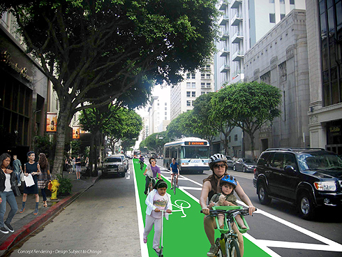 Buffered Green-Painted Bike Lane Coming Soon to Spring Street in DTLA ...