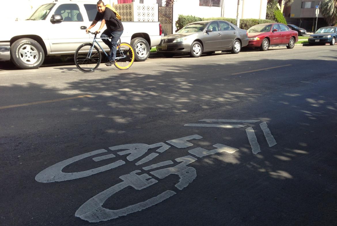 LADOT Announces 20 Miles of New Sharrows for 2014 - Streetsblog Los Angeles