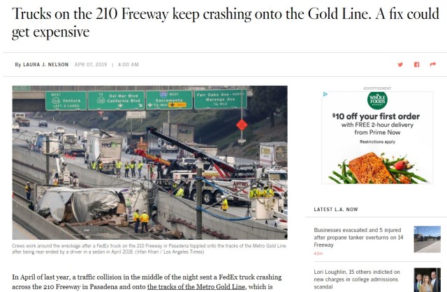 The 210 Freeway Remains a Dire Threat to Gold Line Safety - Fixes ...