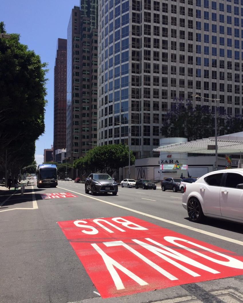 Eyes on the Street: Red Pavement Bus Lanes in Downtown L.A ...