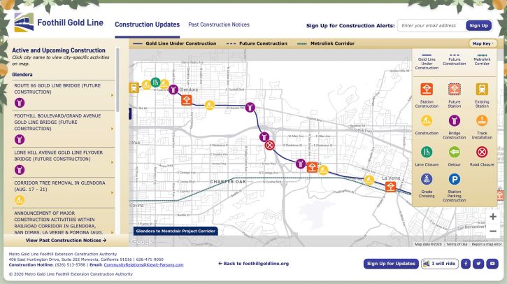 Foothill Gold Line Launches Interactive Construction Map Webpage ...