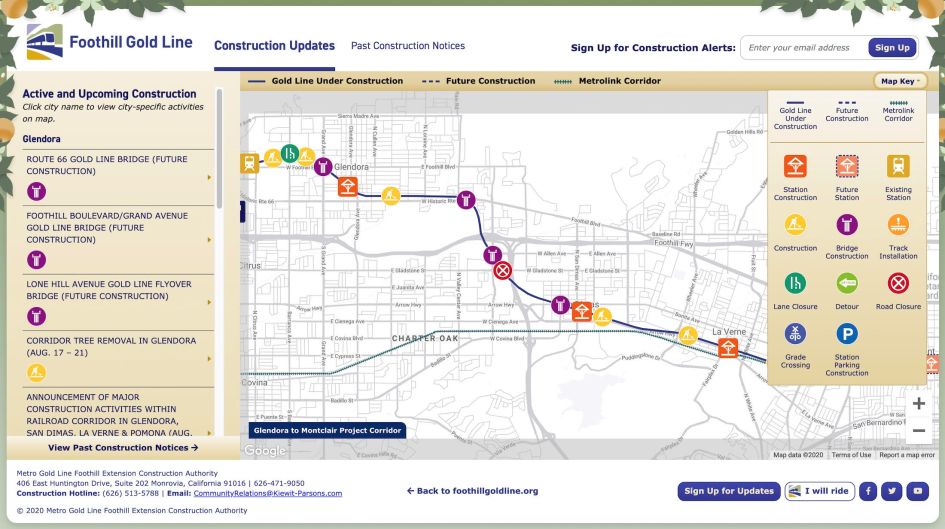 Foothill Gold Line Launches Interactive Construction Map Webpage ...