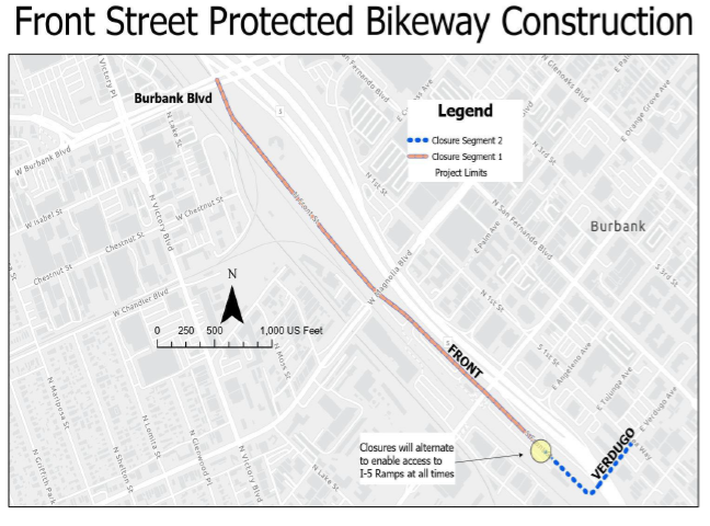 Eyes on the Street: Burbank Front Street Bikeway Under Construction ...